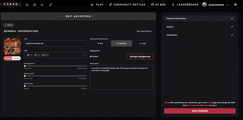 v3RPG - AI-Powered RPG Adventure | Compete, Earn, & Explore